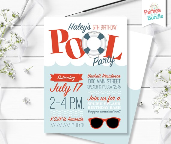 Printable Beach Party Pool Party Invitation | atelier-yuwa.ciao.jp