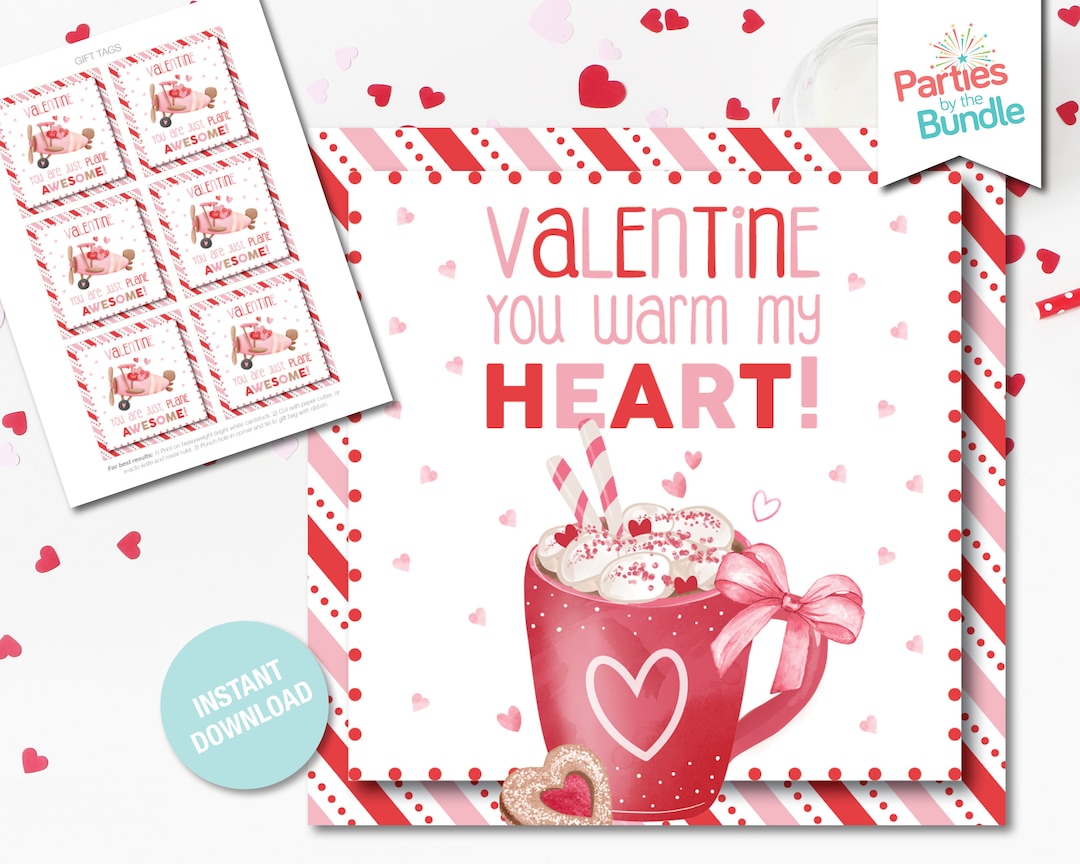 Printable Valentine's Day Gift Tag, Valentine's Favor Tag, Hot ...