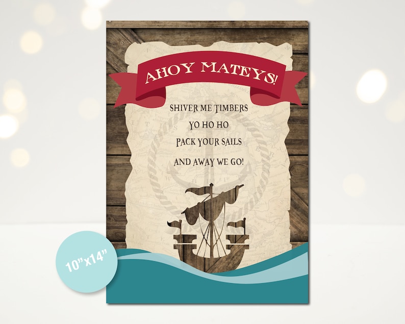 Pirate Party, Pirate Posters, Party Decorations, Pirate Party Decor ...
