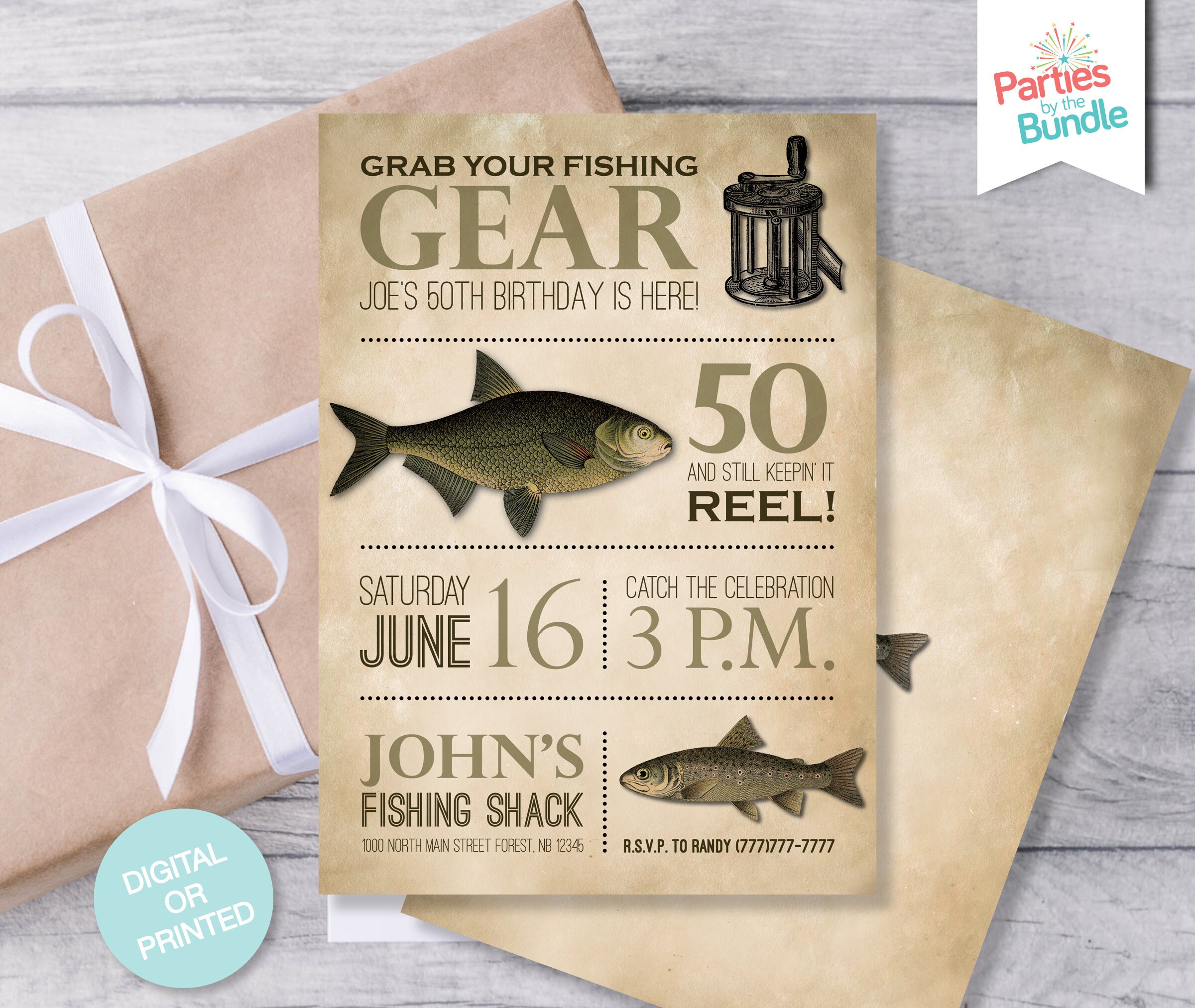 Fishing Invitation Fishing Party Invitation Fishing Birthday - Etsy