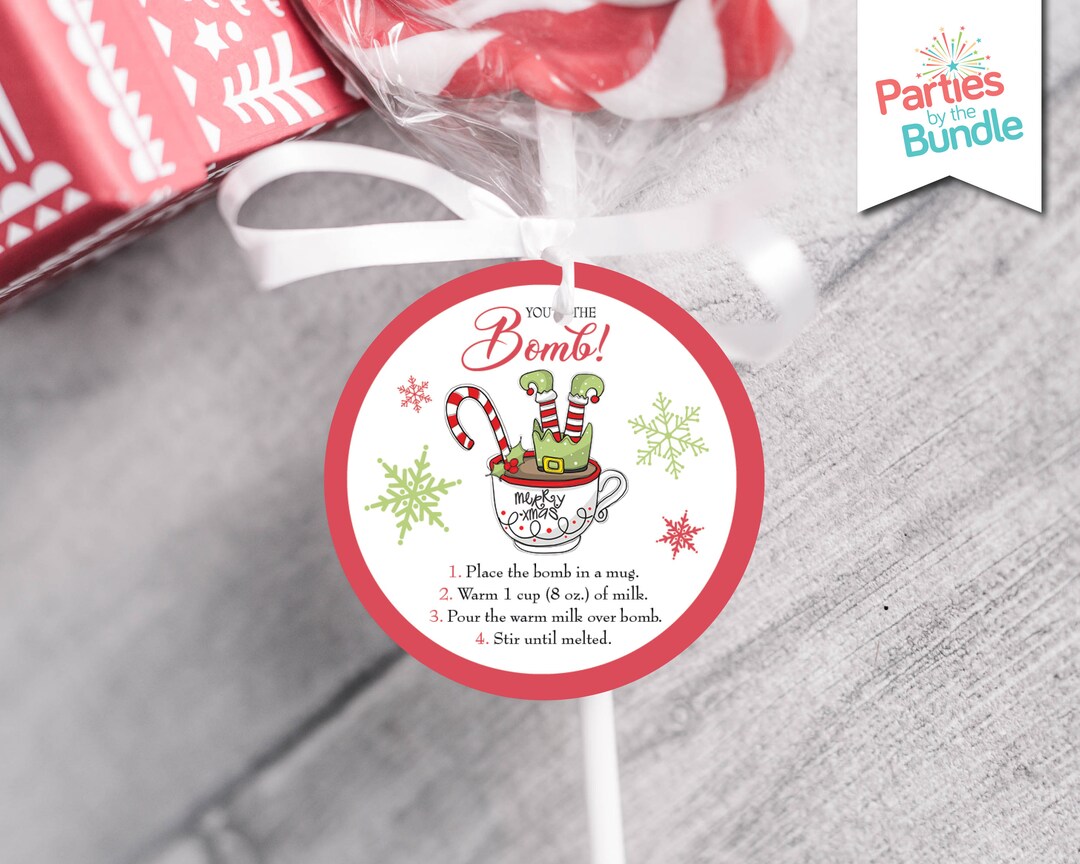 Hot Cocoa Bomb Tag, Hot Chocolate Favor Tag, You're the Bomb Gift Tag ...
