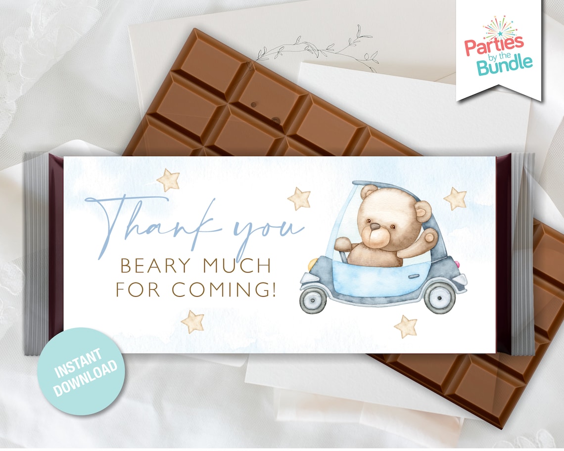 Teddy Bear Full Sized Candy Bar Wrapper, Printable Candy Bar Label ...