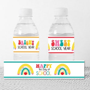 Back to School Water Bottle Labels | First Day of School Printable ...
