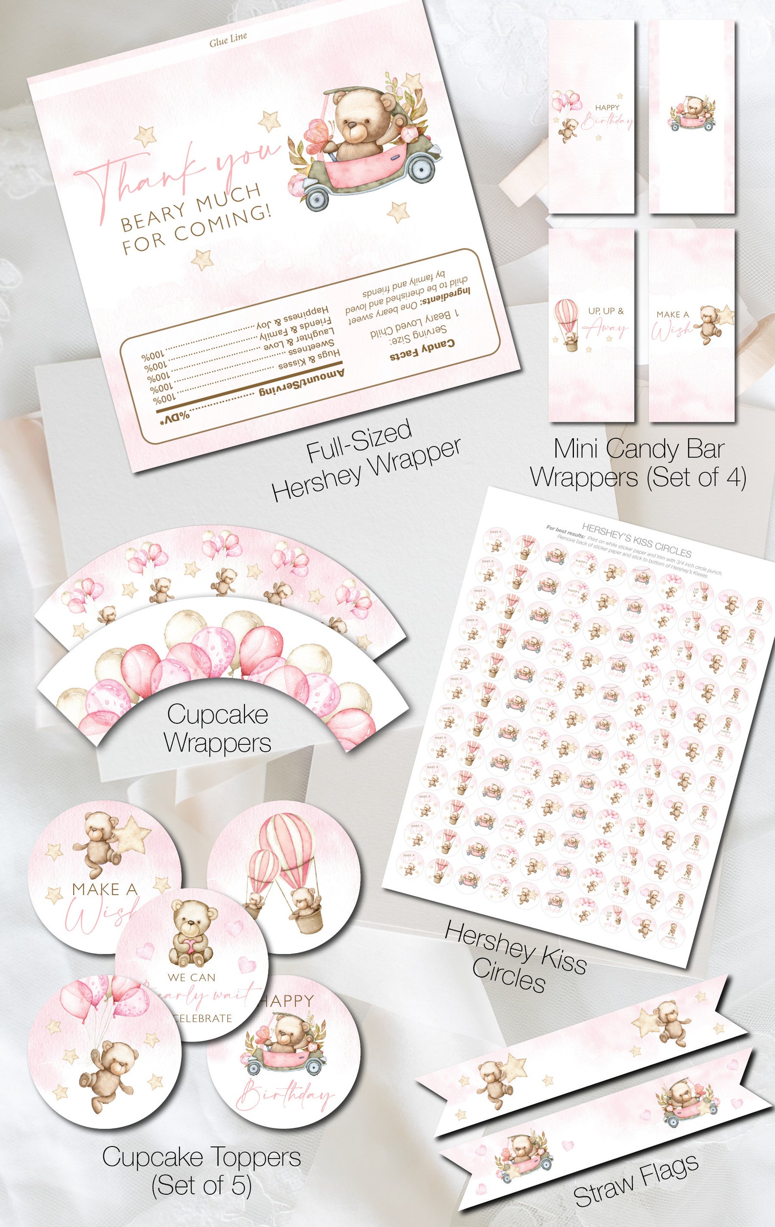 Teddy Bear Printable Birthday Party Bundle Party Pack Kit - Etsy