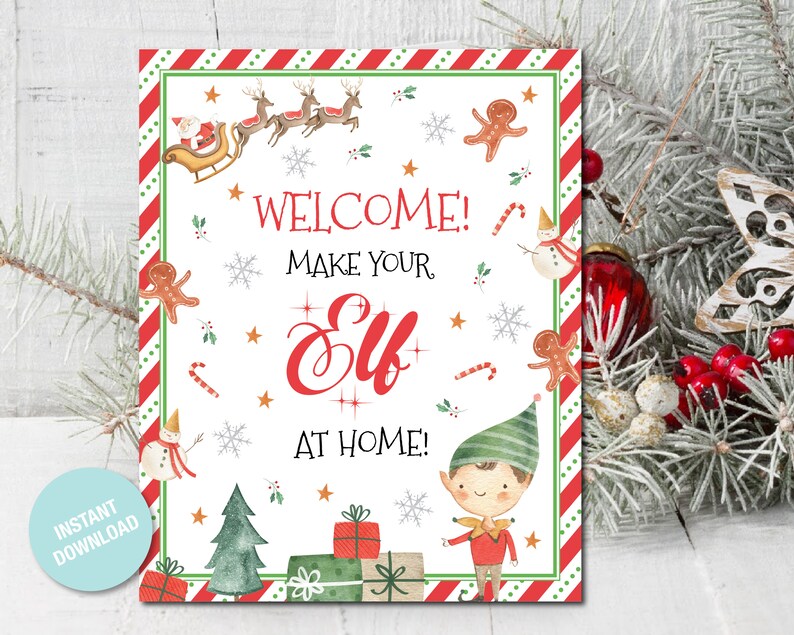 Make Your Elf at Home Christmas Welcome Sign Welcome Home Christmas ...