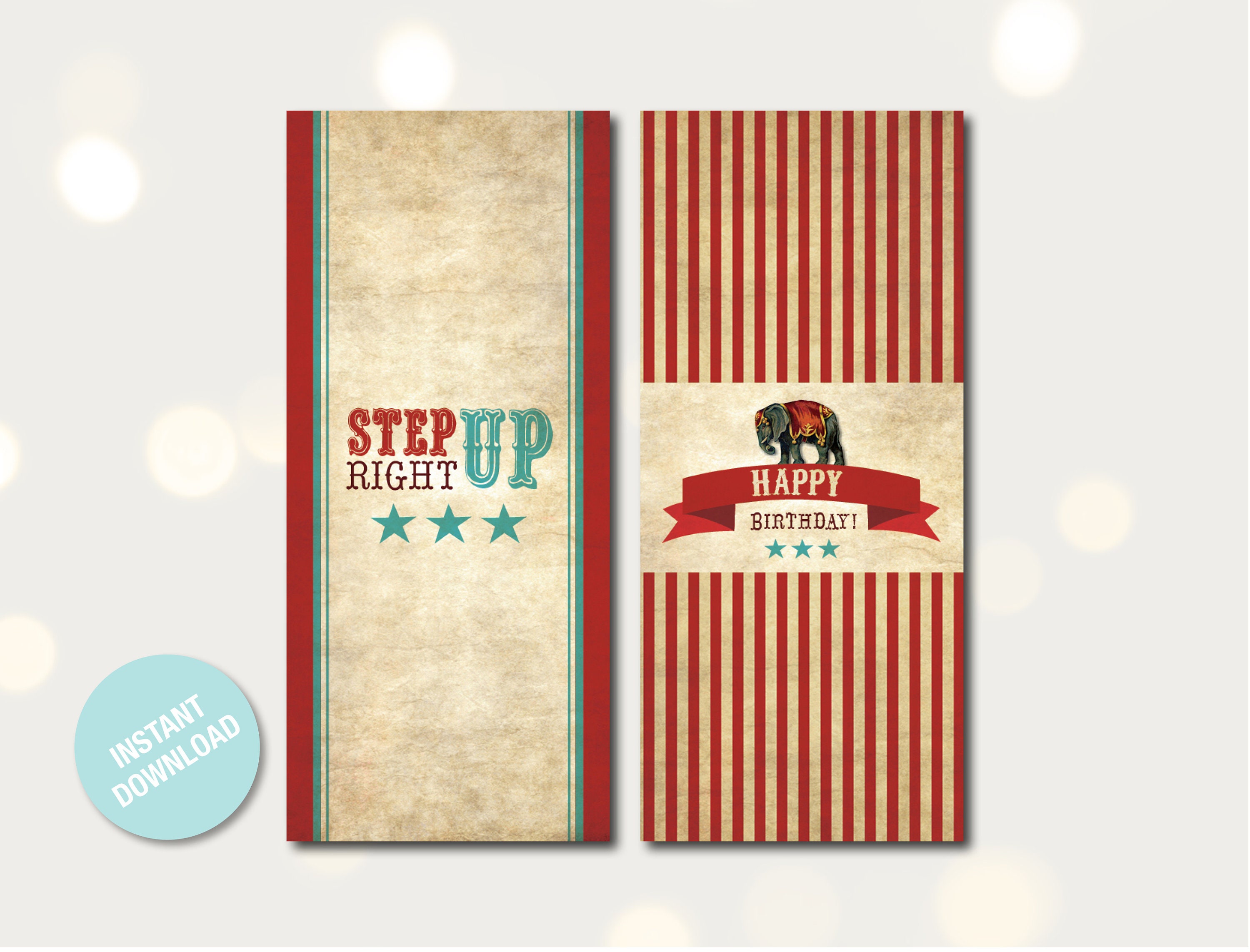 Circus Birthday Mini Candy Bar Wrapper Printable Party Favor - Etsy