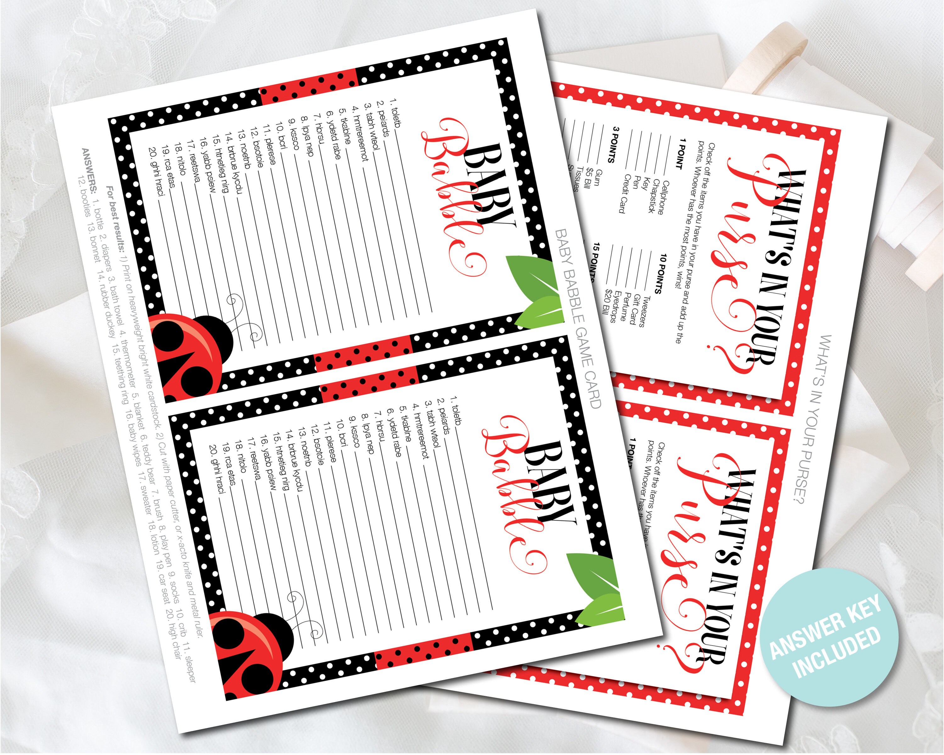 Ladybug Baby Shower Games, Little Lady Baby Shower Games, Ladybug Game ...