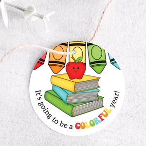 Back to School Gift Tag | First Day of School Round Stickers | PTO ...