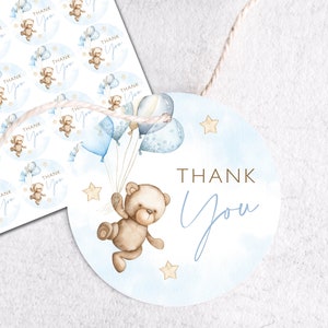 Teddy Bear Circle Gift Tags, Printable Tags, 2 Inch Circle Favor Tags ...