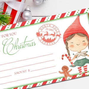Printable Christmas Gift Certificate, Elf Gift Voucher, Gift Card ...