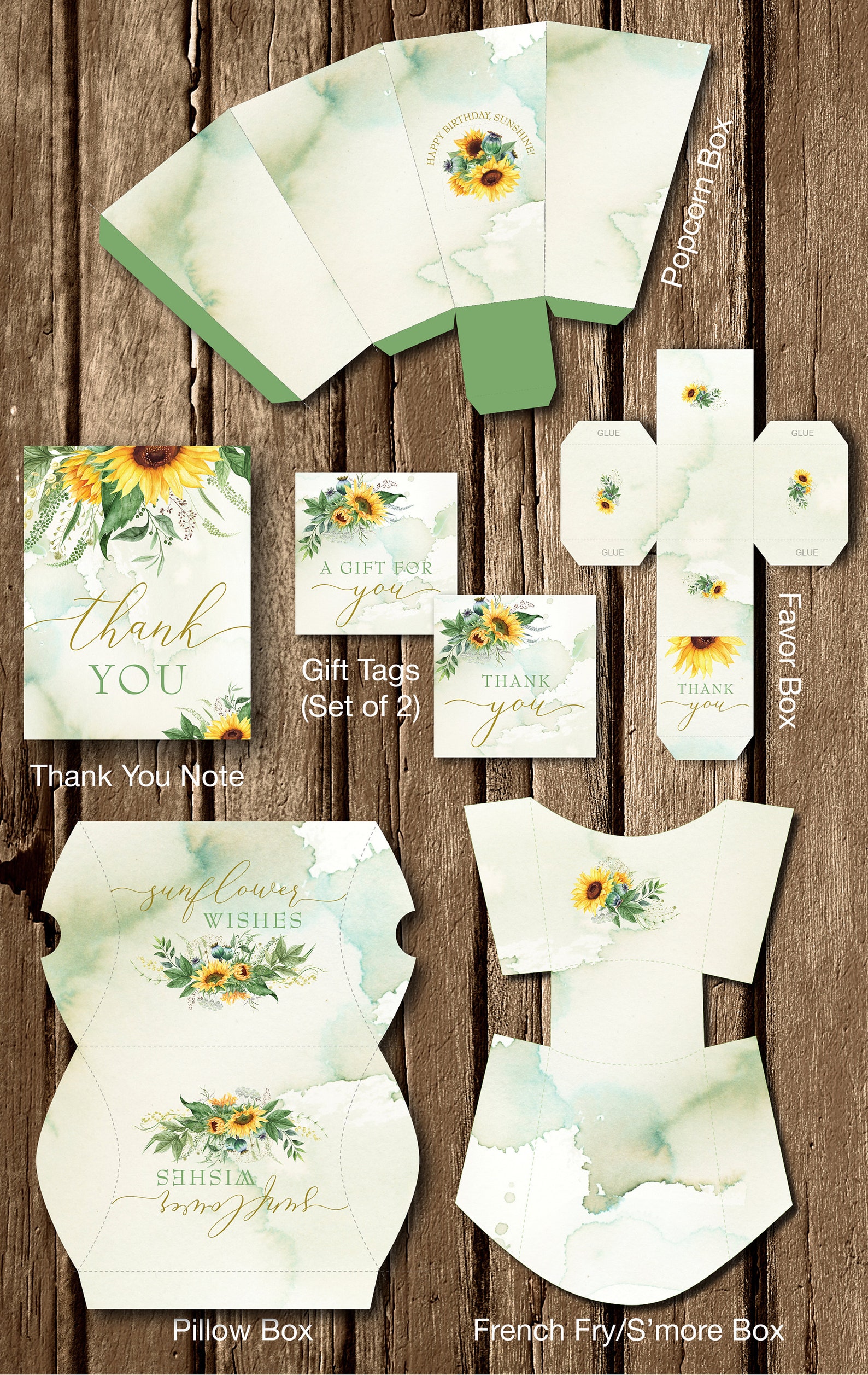 Sunflower Birthday Party Pack Kit Little Sunflower Party - Etsy