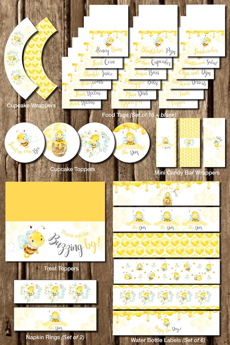 Bee Birthday Party Bundle Bee Day Party Kit Bee Day 1st Printable ...