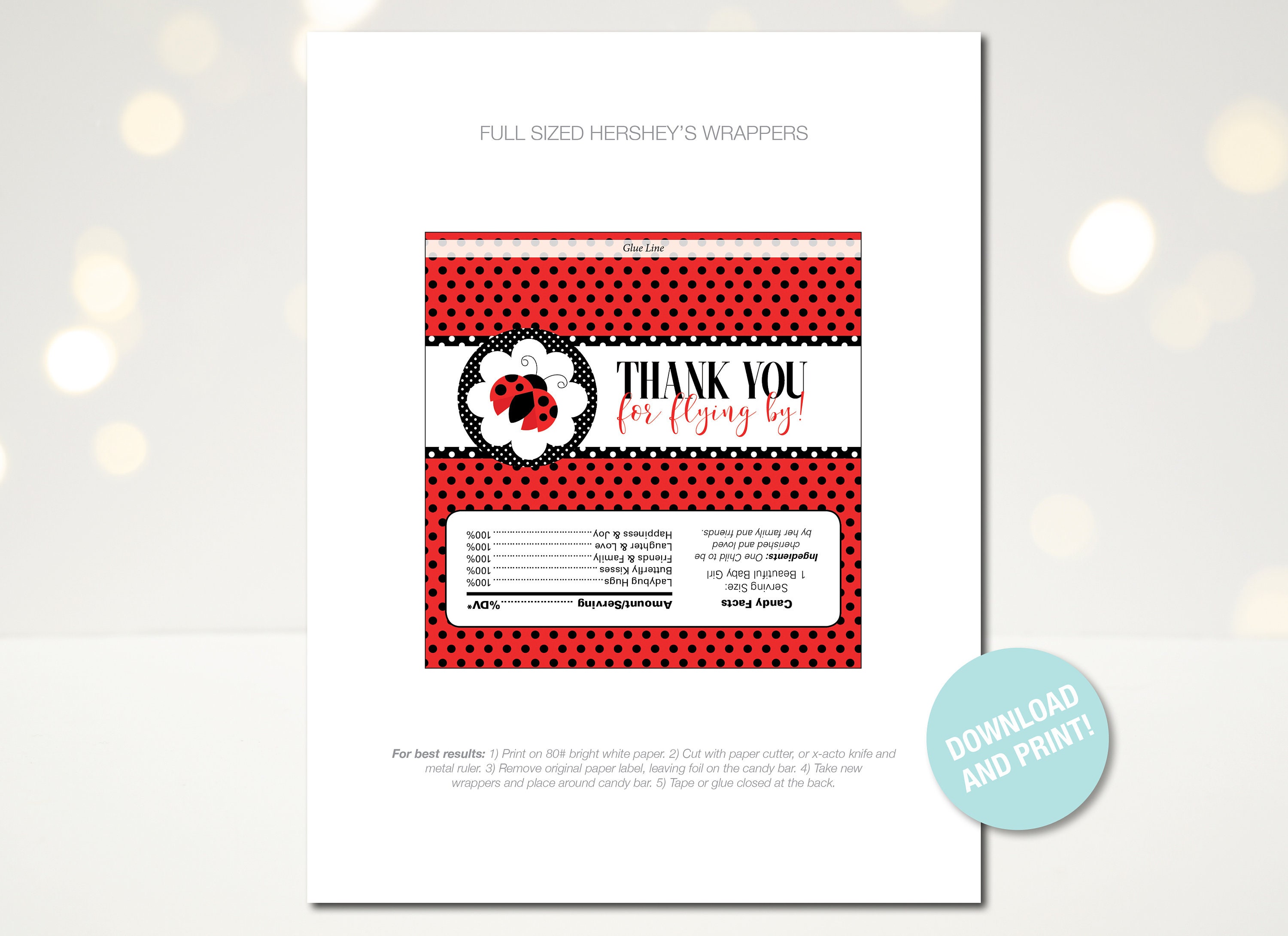 Ladybug Candy Bar Wrapper Baby Shower Printable Chocolate Bar - Etsy