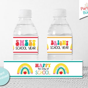 Back to School Water Bottle Labels | First Day of School Printable ...