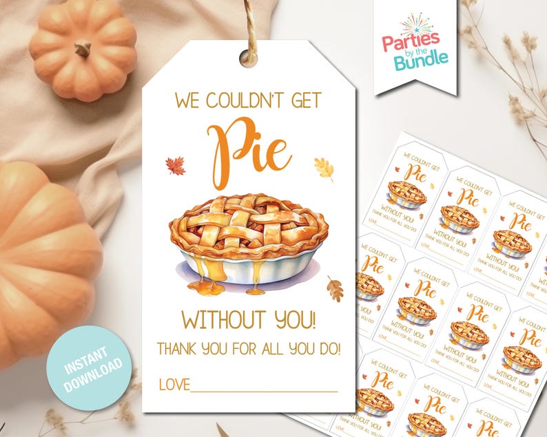 Thanksgiving Gift Tag | Baked Goods Favor Card | All That and a Slice ...