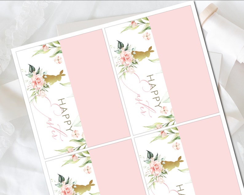Easter Treat Bag Toppers, Floral Easter Bunny Treat Toppers, Printable ...