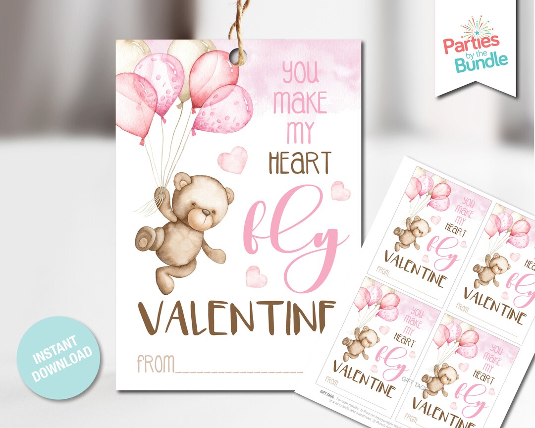Printable Valentine's Day Gift Tag, Valentine Favor Tag, Printable ...