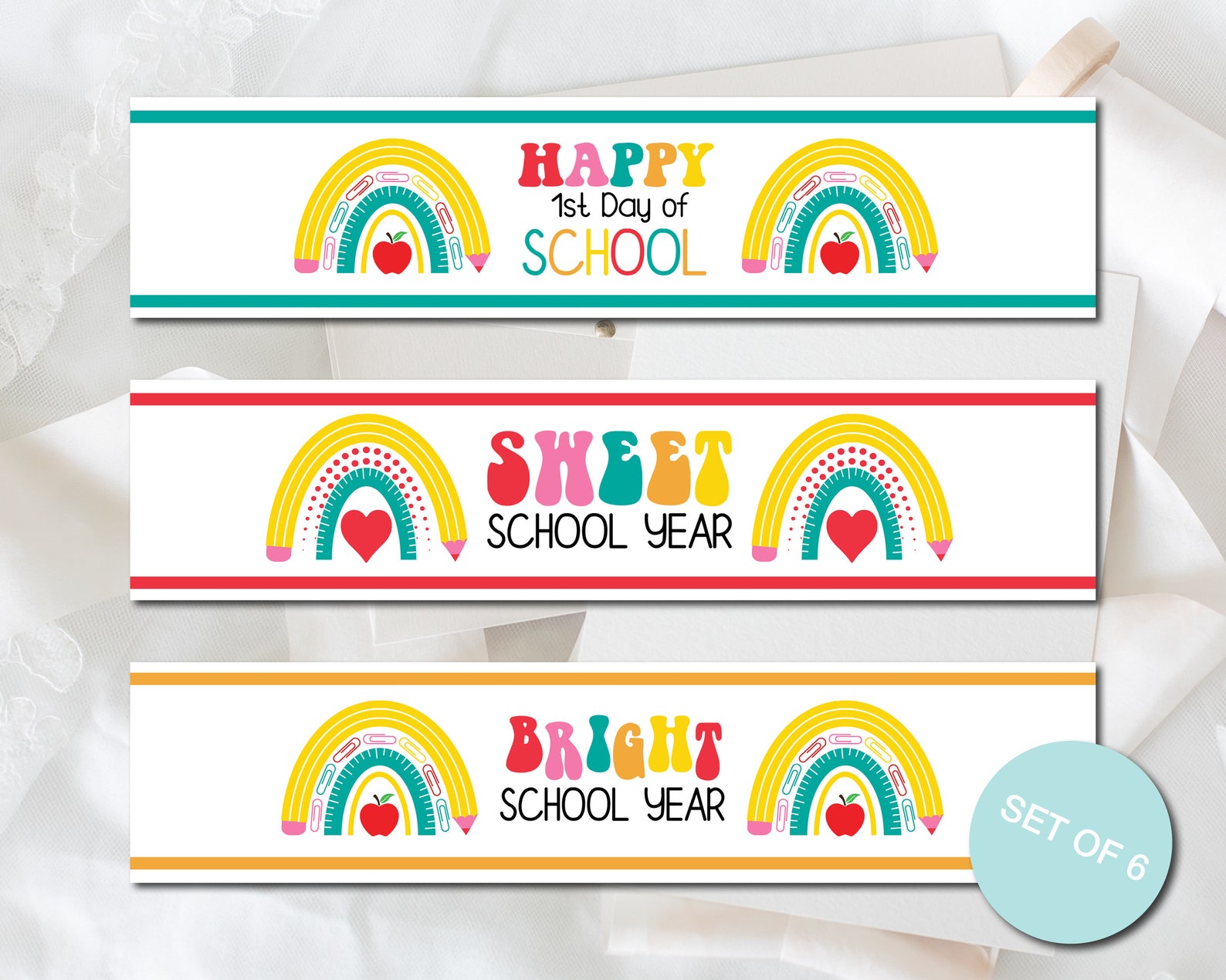 Back to School Water Bottle Labels: Printable Wrappers (instant ...