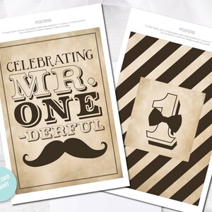 Mr Onederful Birthday Party Decorations, Poster Set, Wall Art, Little ...