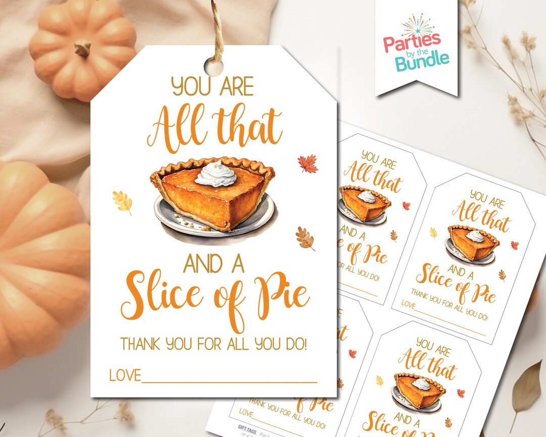 Thanksgiving Gift Tag Baked Goods Favor Card All That and - Etsy