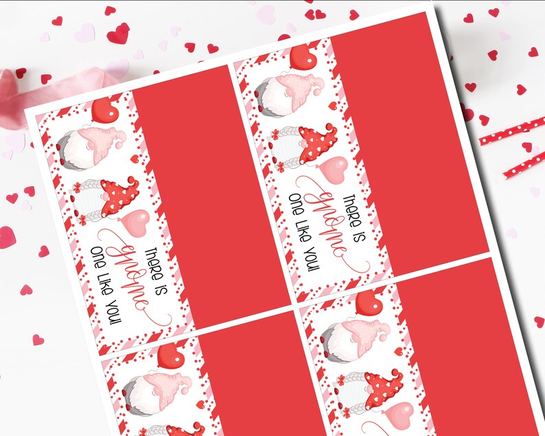 Valentine's Day Treat Topper There's Gnome One Like - Etsy