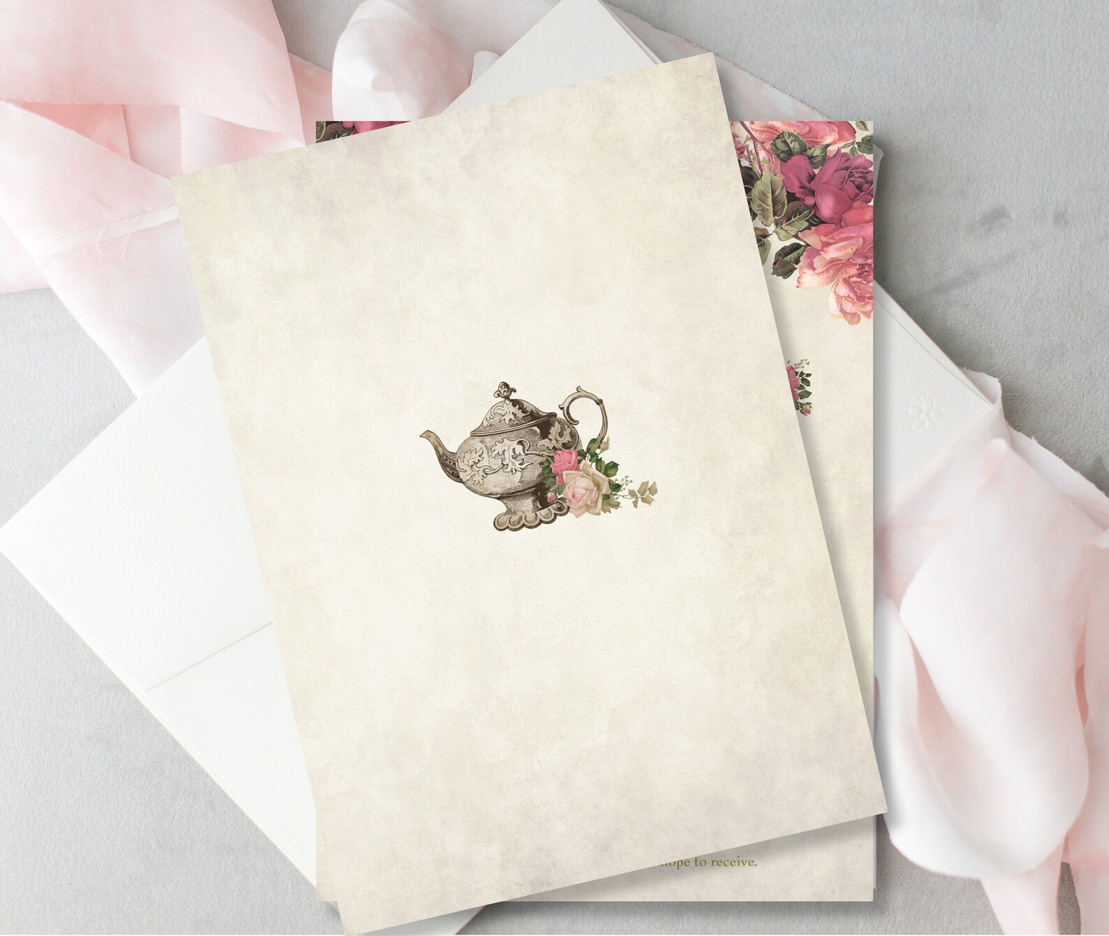 Tea Birthday Invitation Vintage Tea Party Invitation Floral | Etsy