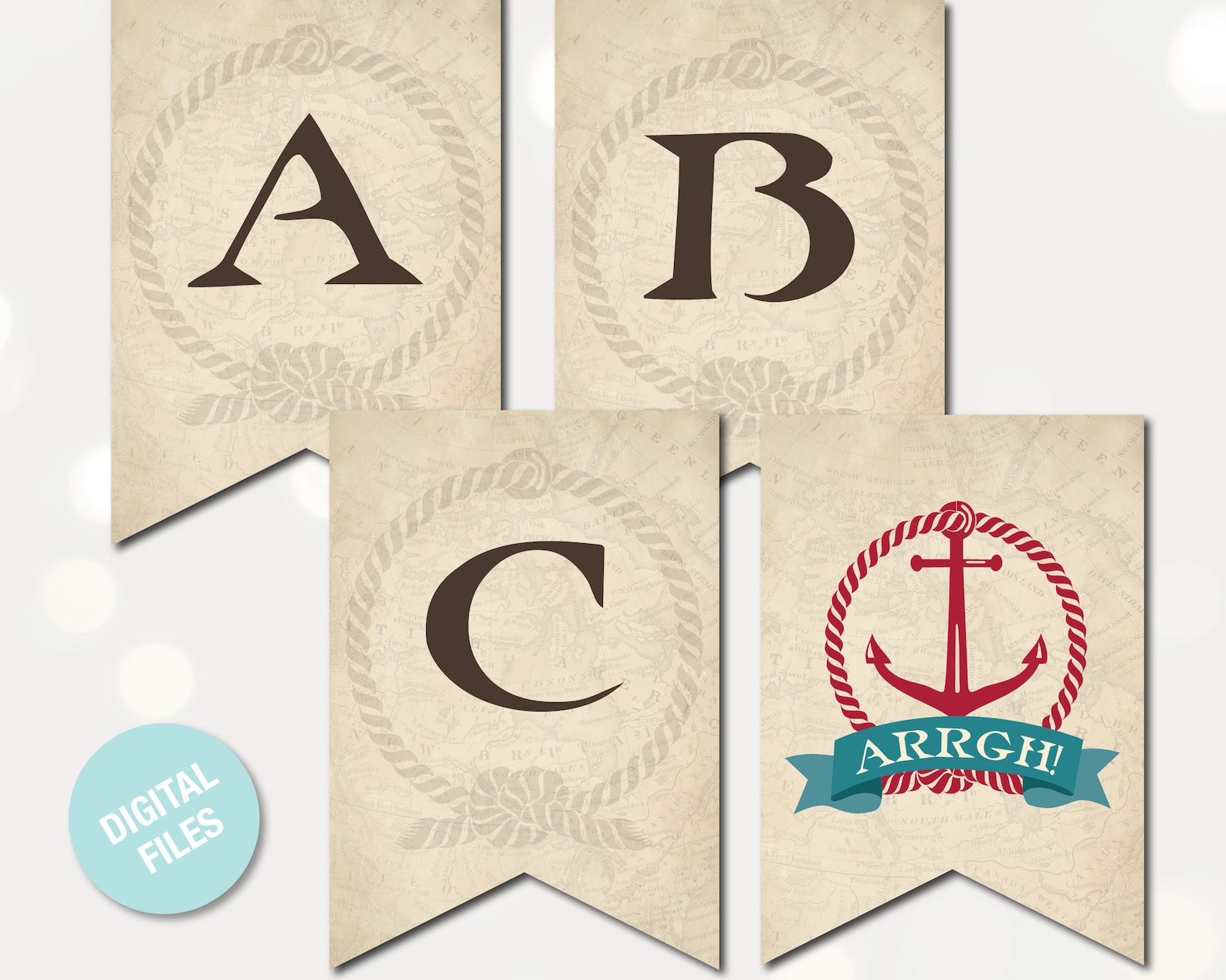 Pirate Birthday Party Printable Banner Pirate Decorations - Etsy