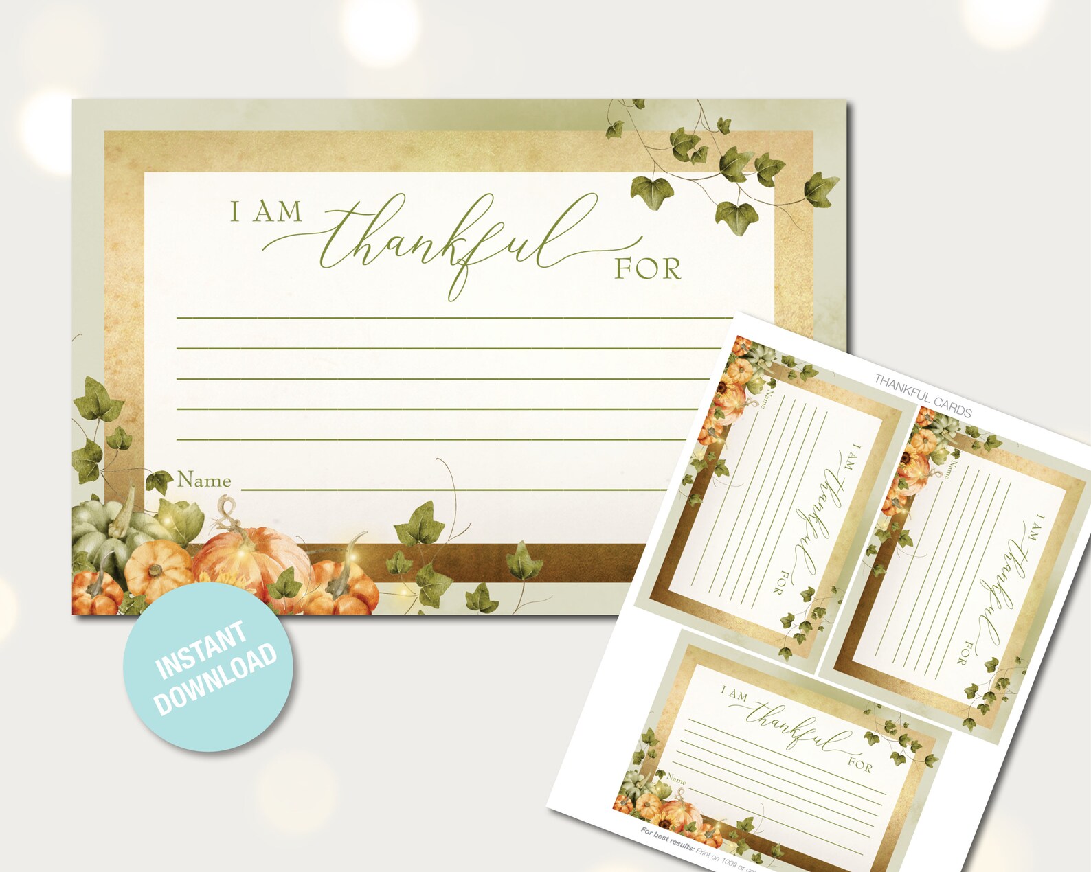 Thanksgiving Gratitude Card, Friendsgiving Thankful Cards, Thankful for ...