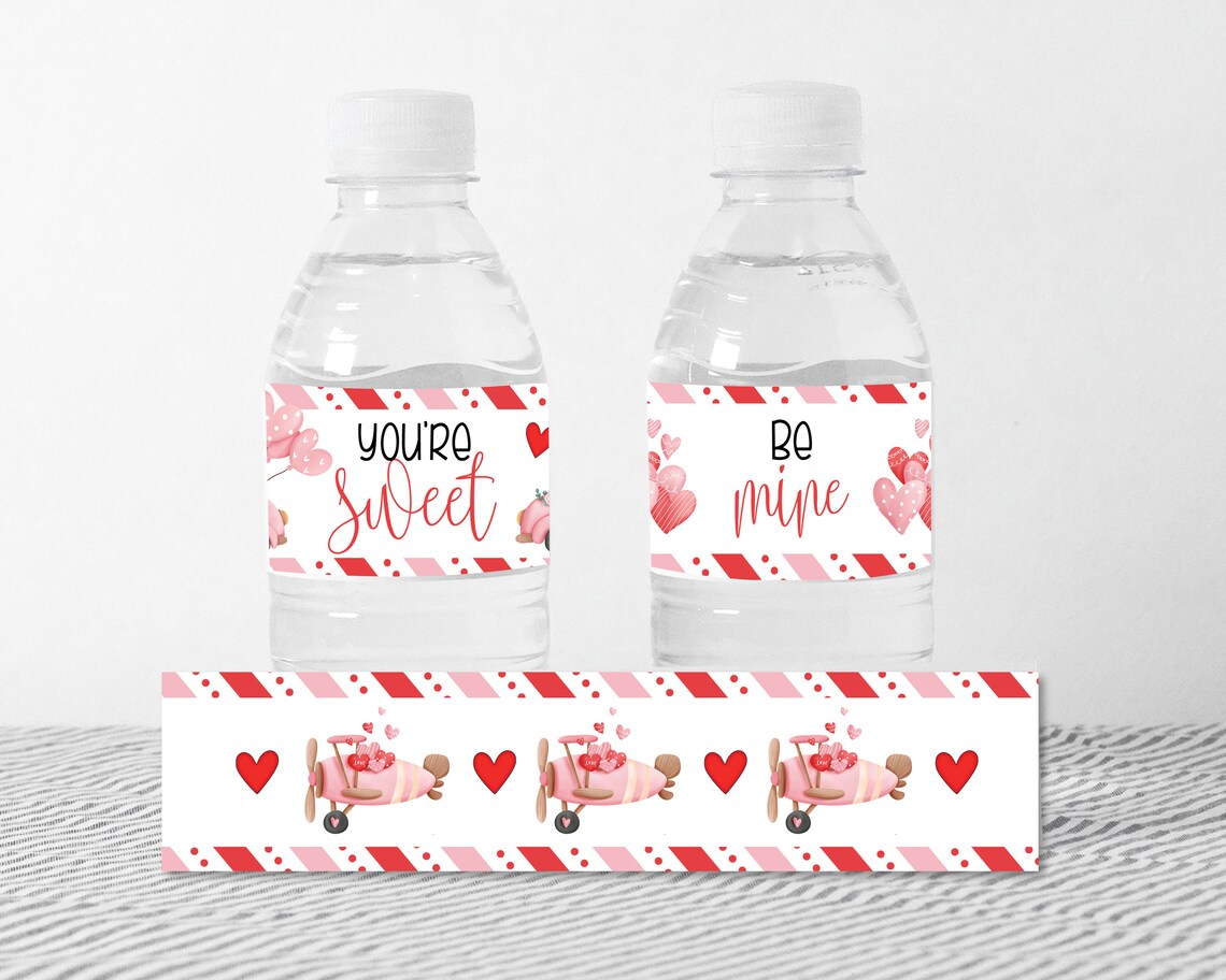 Valentine Water Bottle Labels Printable Water Bottle - Etsy