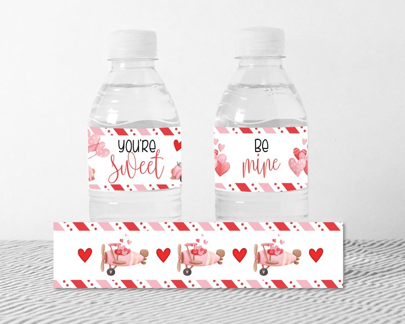 Valentine Water Bottle Labels Printable Water Bottle | Etsy
