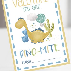 Printable Valentine's Day Gift Tag, Dinosaur Valentine Favor Tag ...