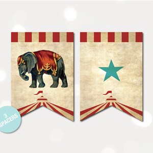 Circus Birthday Party Printables, Party Banner, Birthday Bunting, Party ...
