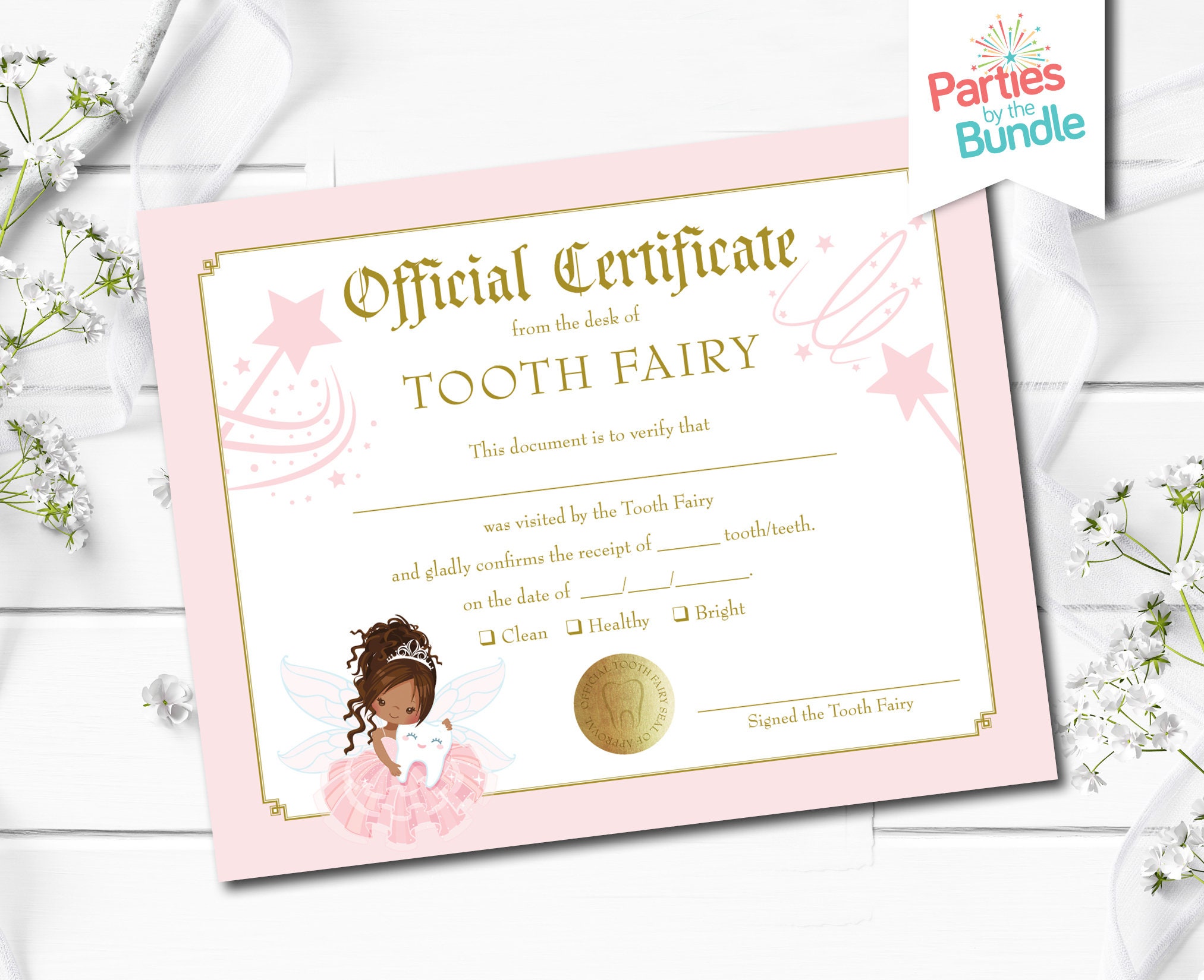 Tooth Fairy Certificate Girl