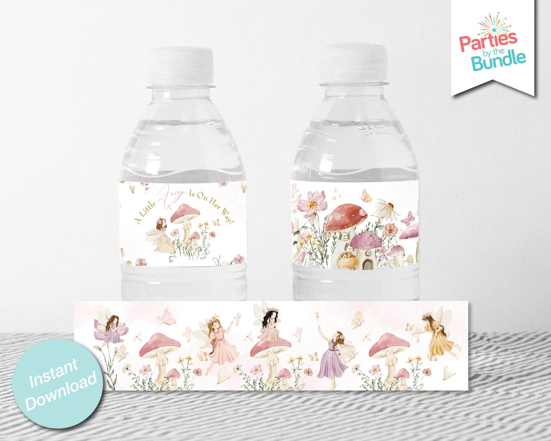 Fairy Baby Shower Water Bottle Labels: Garden Theme (INSTANT DOWNLOAD ...