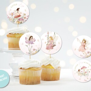 Fairy Baby Shower Cupcake Topper Set: Garden Floral Decoration (INSTANT ...