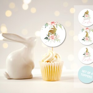 Easter Bunny Cupcake Toppers, Easter Printables, Easter Cupcake ...