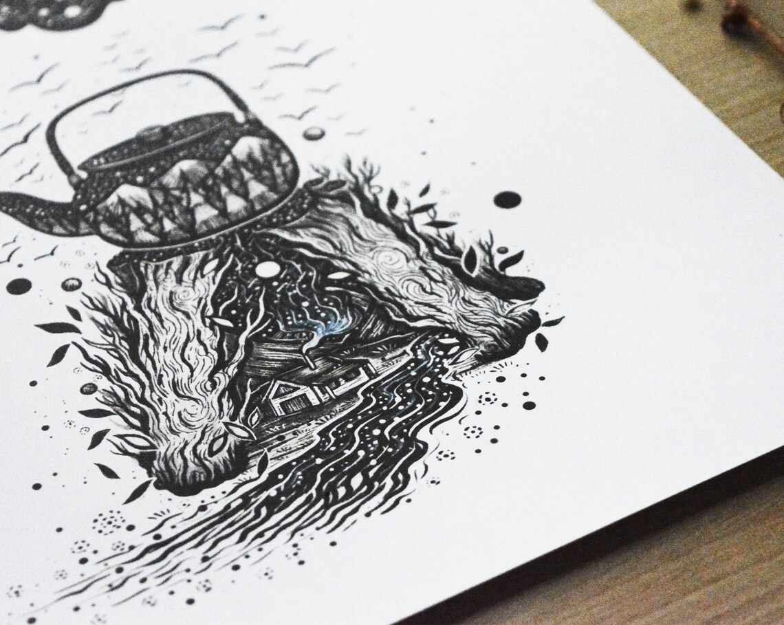 The Life of Fire A4 Size Print Wood Mountains Forest - Etsy