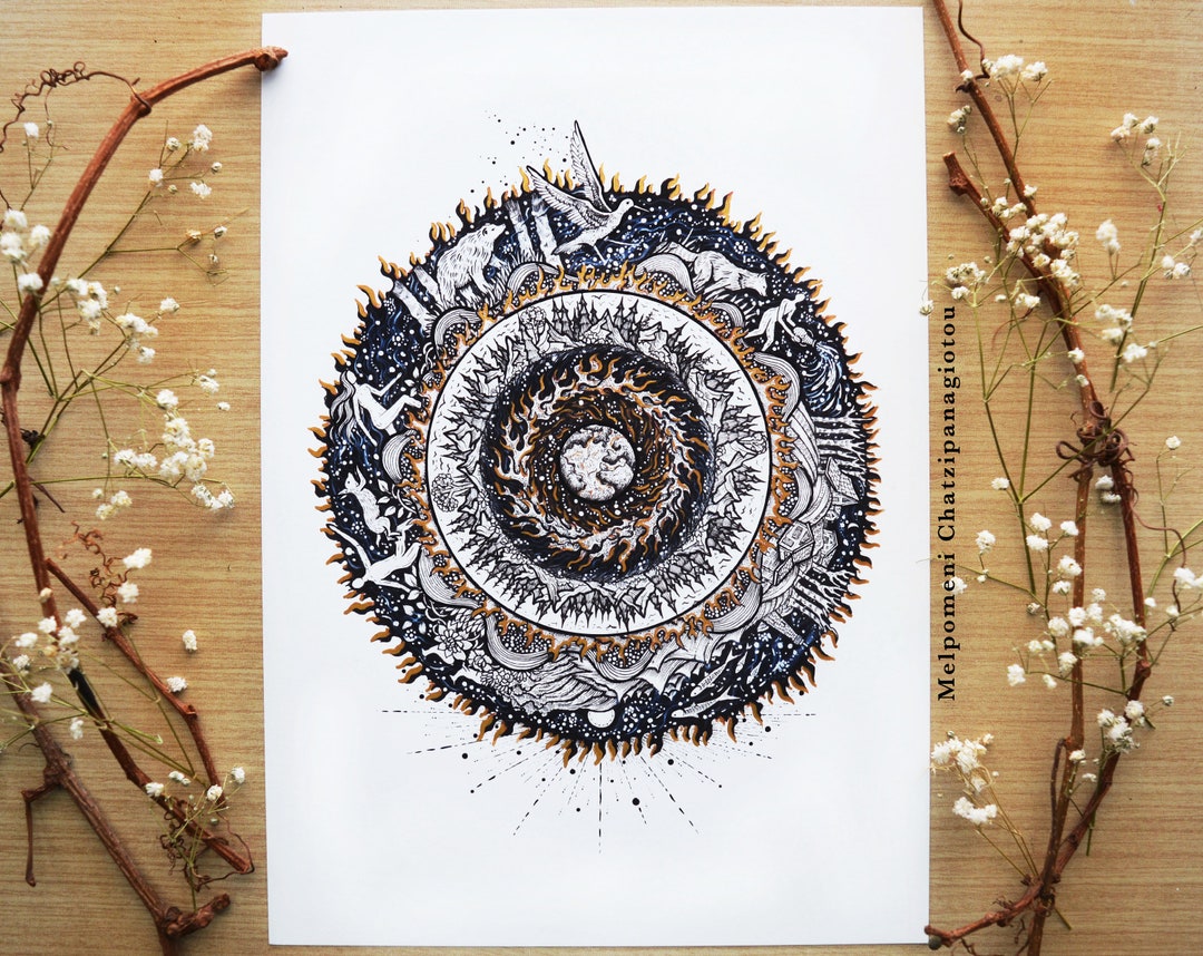 The World is on Fire | Pen Drawing, World, Animals, Space, Nature ...