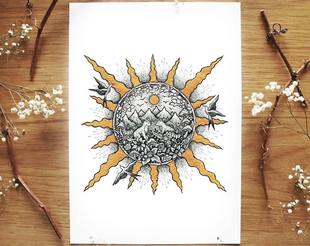 Summer Solstice - Limited Edition Print | Pen and Ink Drawing, Nature ...