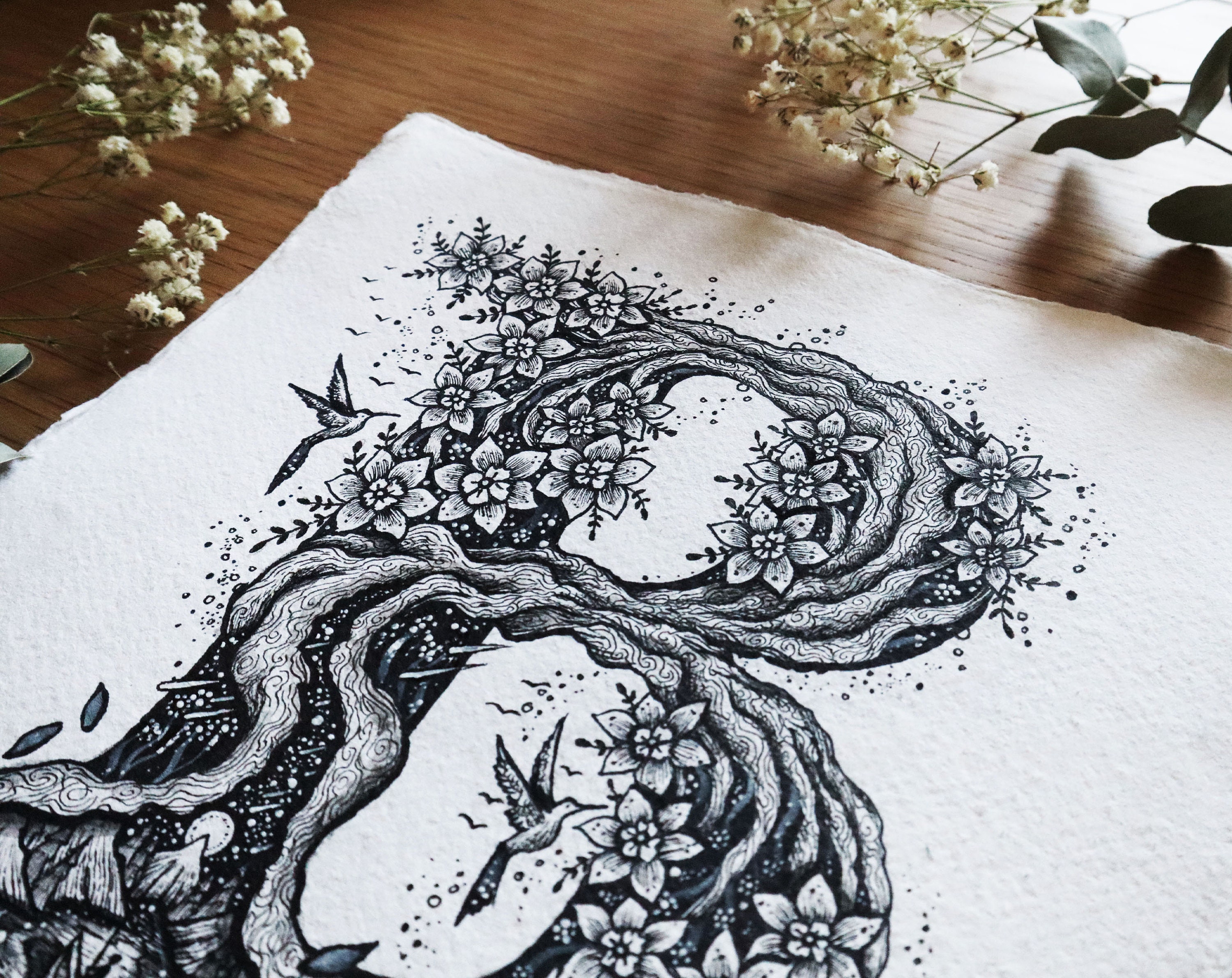Small Original Artwork ''letter B'' || Handmade Paper, Stars, Night ...