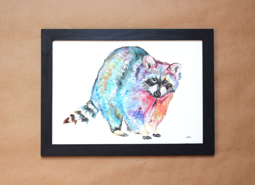 Watercolour Raccoon Print Raccoon Print, Raccoon Art, Animal Art ...
