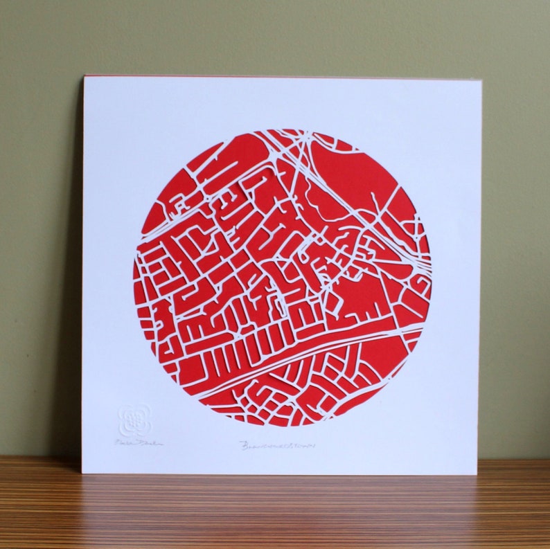 Blanchardstown Dublin Ireland Papercut Map Irish Handmade | Etsy