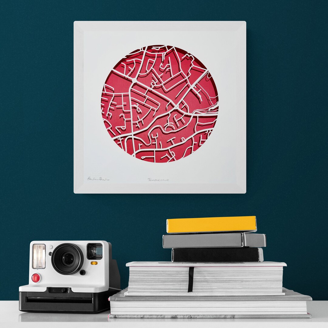 Templeogue, Dublin, Ireland Papercut Map, Irish Handmade Gift, Ireland ...