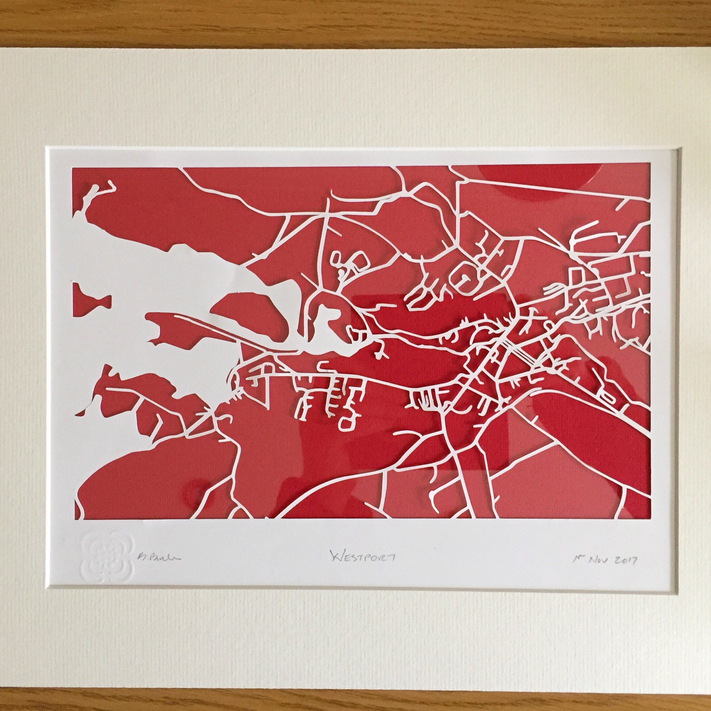Westport Ireland Map Paper Cut Art Work Irish Handmade Gift - Etsy