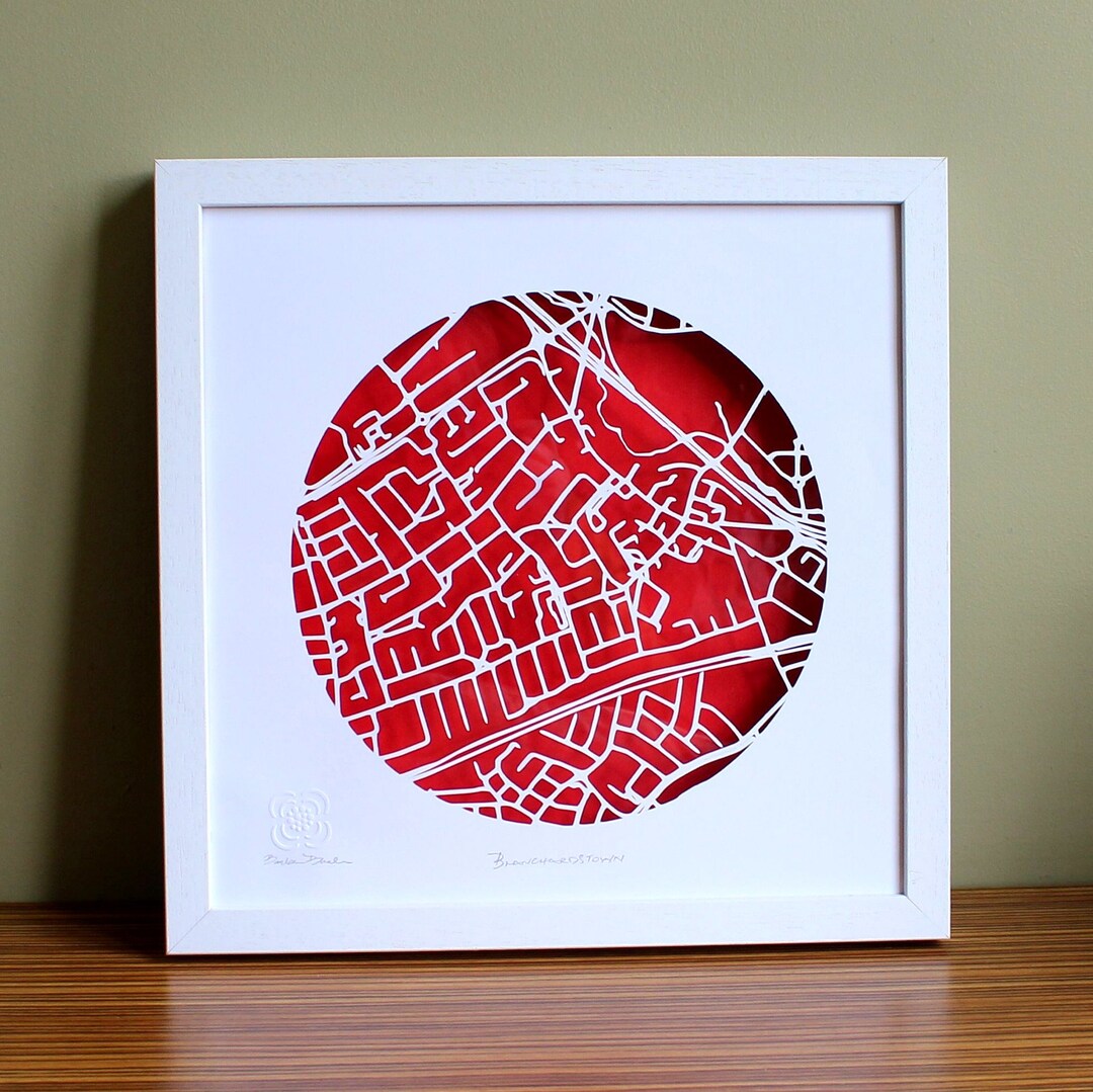 Blanchardstown Dublin Ireland Papercut Map Irish Handmade - Etsy