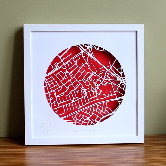 Mixed Media & Collage Castleknock Ireland Papercut Map Ireland Art ...