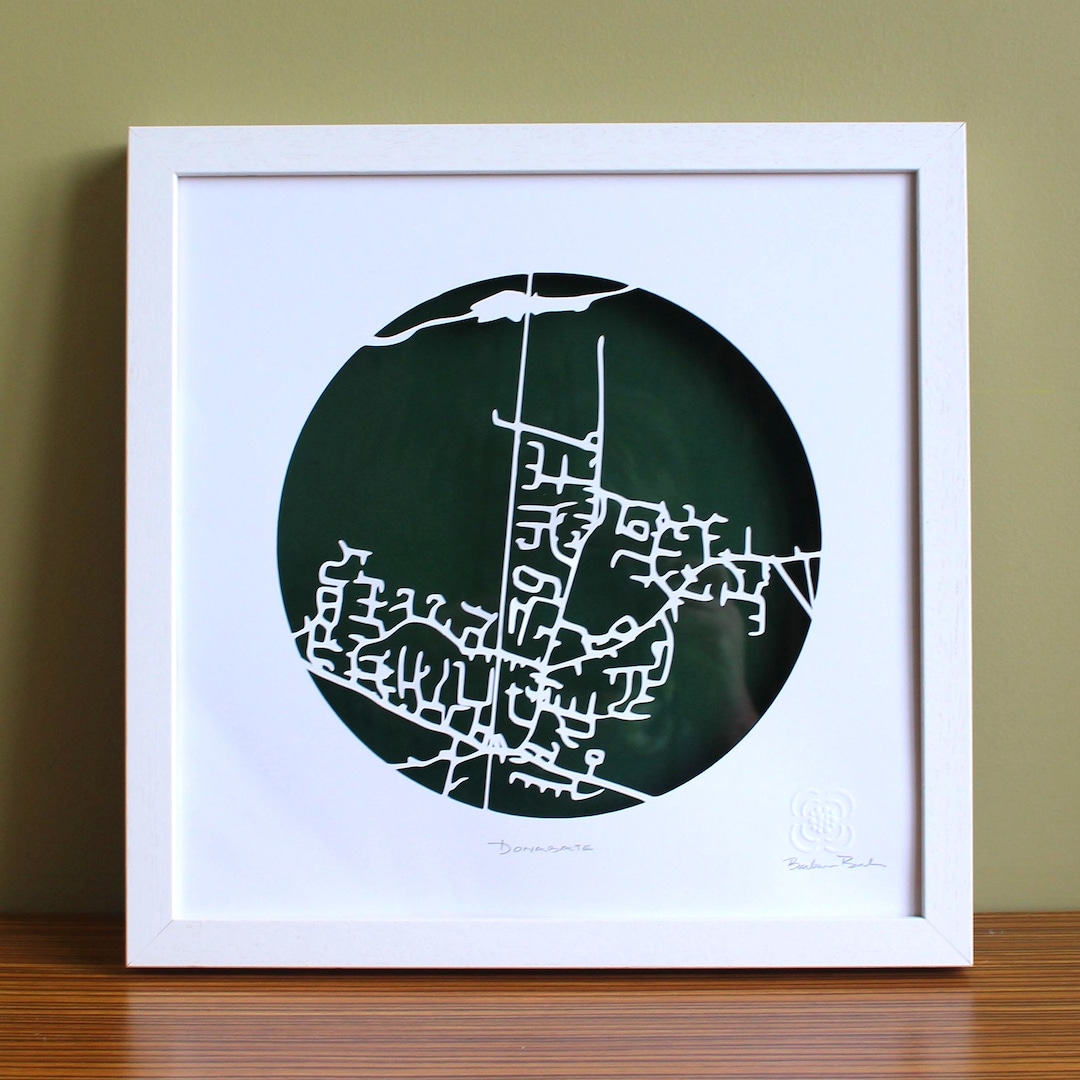 Donabate, County Dublin, Ireland Papercut Map, Irish Handmade Gift ...