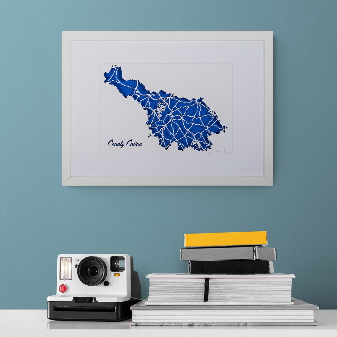 Buy County Cavan Papercut Map, a Contemporary Art Map of Cavan's Roads ...