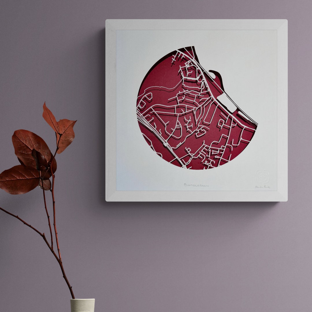 Booterstown, Dublin, Ireland Papercut Map, Irish Handmade Gift, Irish ...