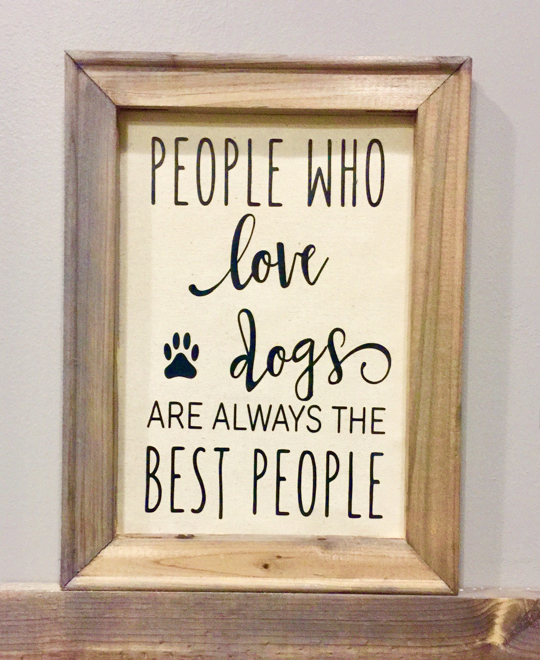 Rustic Framed Canvas Dog Sign Handmade Decor - Etsy UK